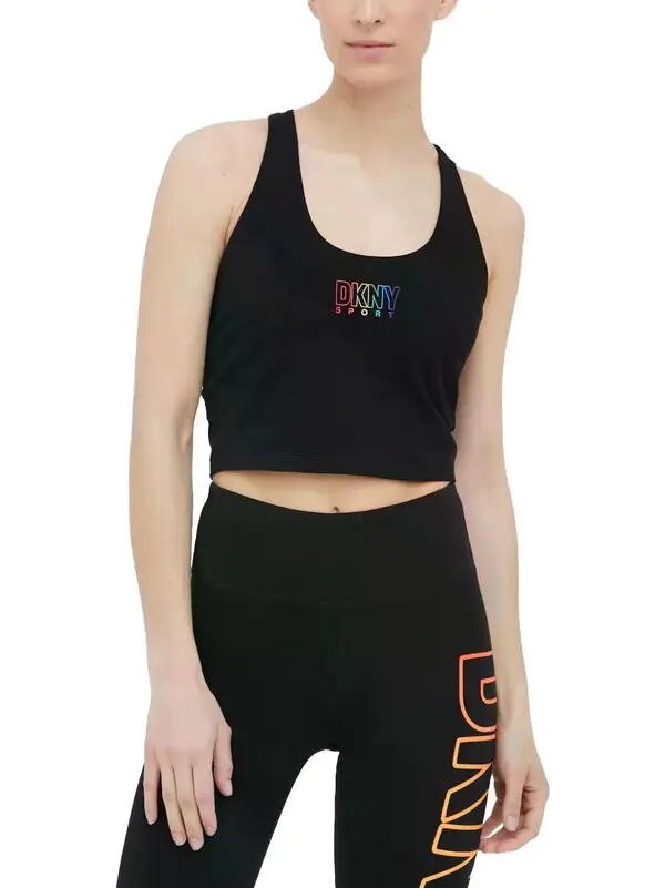 Dkny Racerback Crop Top - Black