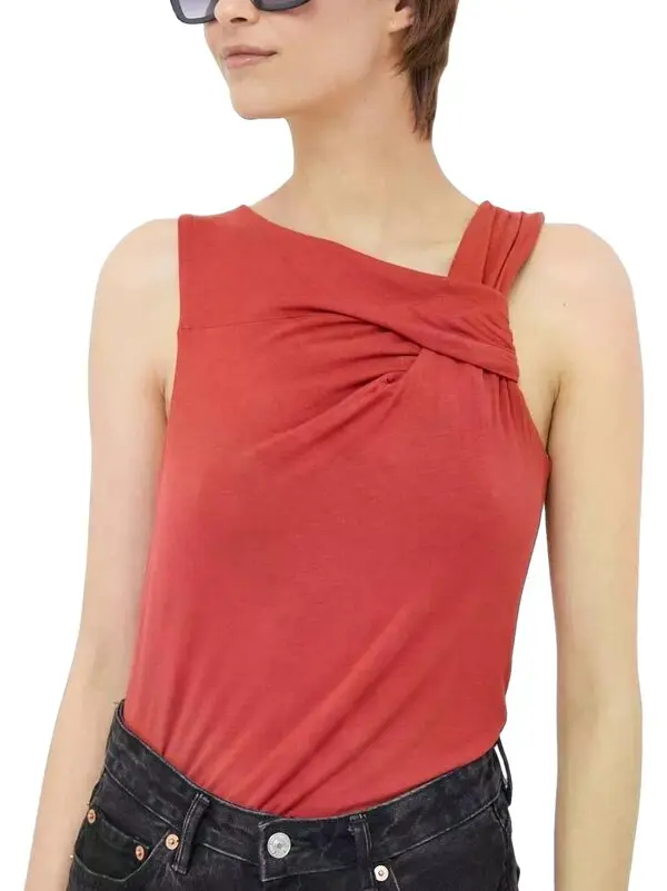 Dkny Twist-detail Sleeveless Top - Red
