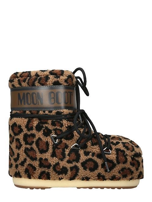 Moon Boot Icon Low Animal-print Fleece S - Brown/oth