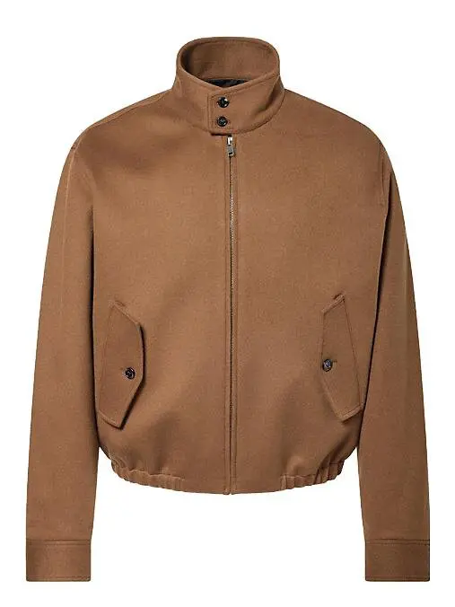 Bottega Veneta Intrecciato Blouson Wool And Cashmere Jacket - Sepia Brown