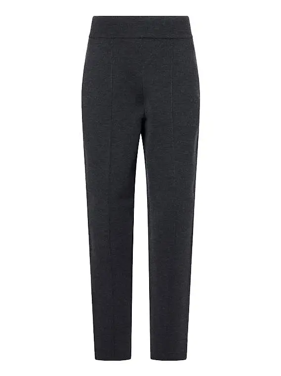 Alaïa Tapered Wool-blend Knit Trousers - Charcoal