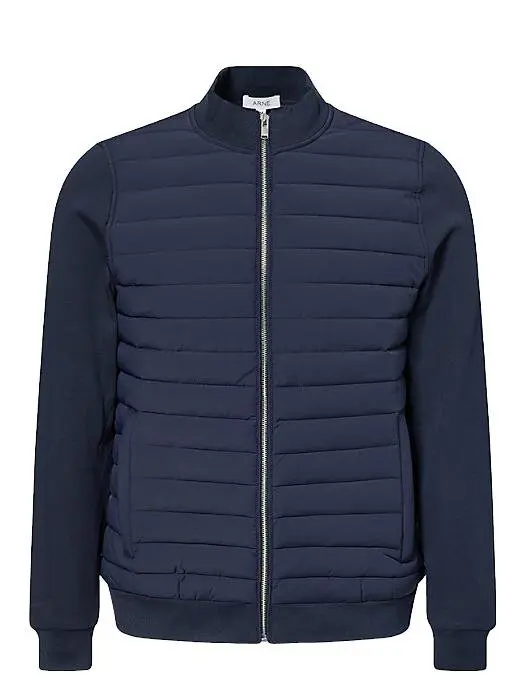 ARNE Hybrid Quilted Woven Jacket - Navy