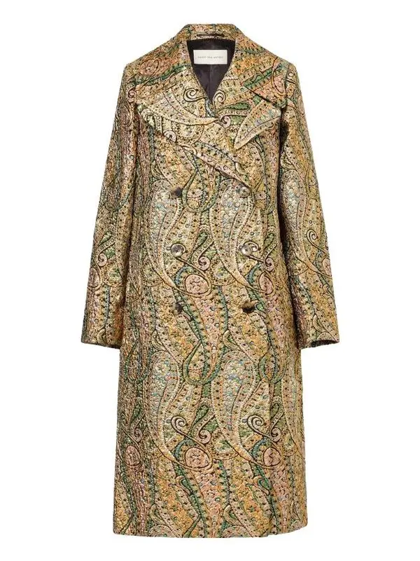 Dries Van Noten Riani Metallic-pattern Woven Coat - Multi