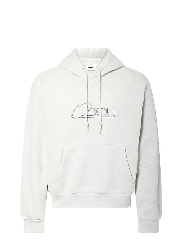Obey Chrome Graphic-logo Jersey Hoody - Grey