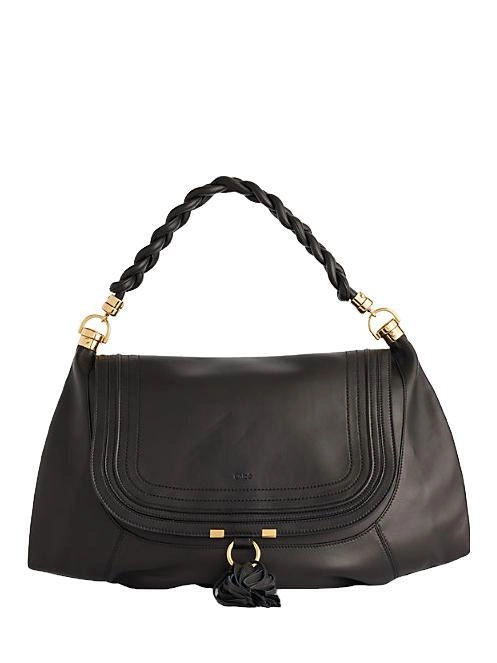 Chloé Marcie Large Foulard Leather Hobo Bag - Black