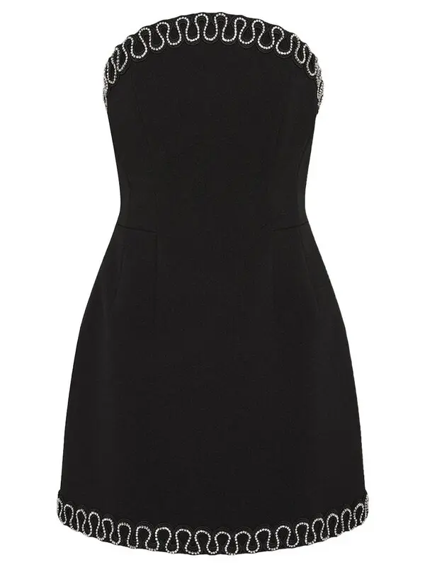 Rebecca Vallance Nyx Bonded Crepe Strapless Mini Dress - Black