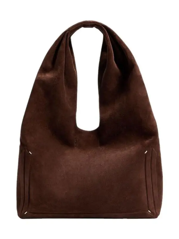 MAISON MARGIELA Box Bag Suede Leather Shoulder Bag - Brown