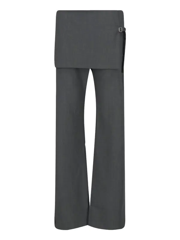 Paloma Wool Wrap-front Wide-leg Trousers - Grey