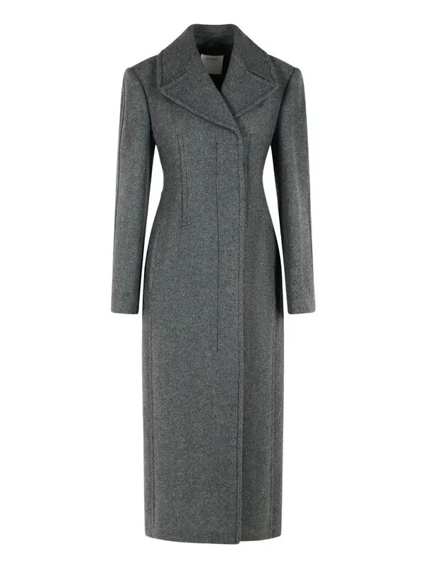 Sportmax Long Tailored Wool Coat - Grey