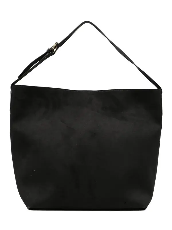 THEMOIRE Italian-made 100% Leather Mini Pouch Handbag With Adjustable Shoulder Strap - Nero