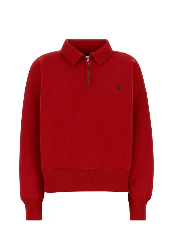 Ralph Lauren Half-zip Cotton-blend Sweatshirt - Red