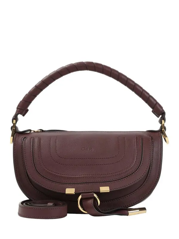 Chloé Marcie Handbag Shoulder Bag In Calf Leather - Red