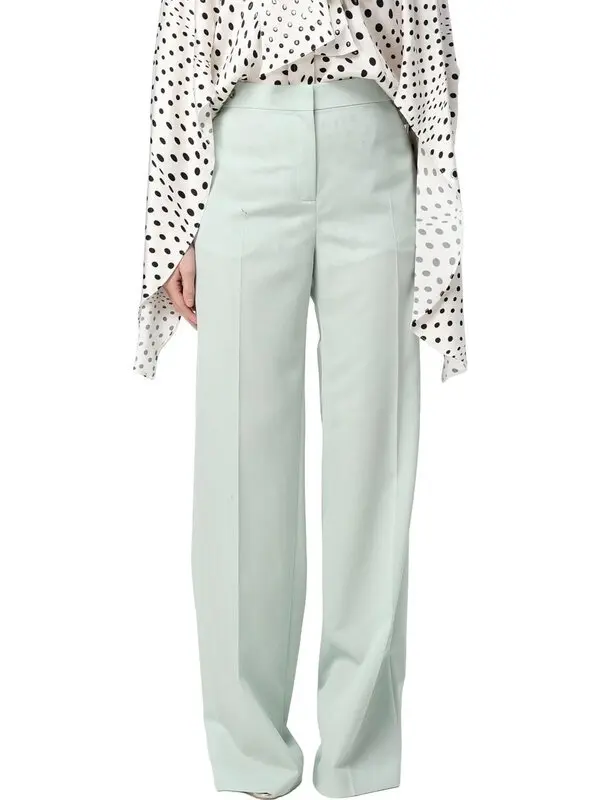 Stella McCartney High-waisted Wide-leg Tailored Wool Trousers - Mint