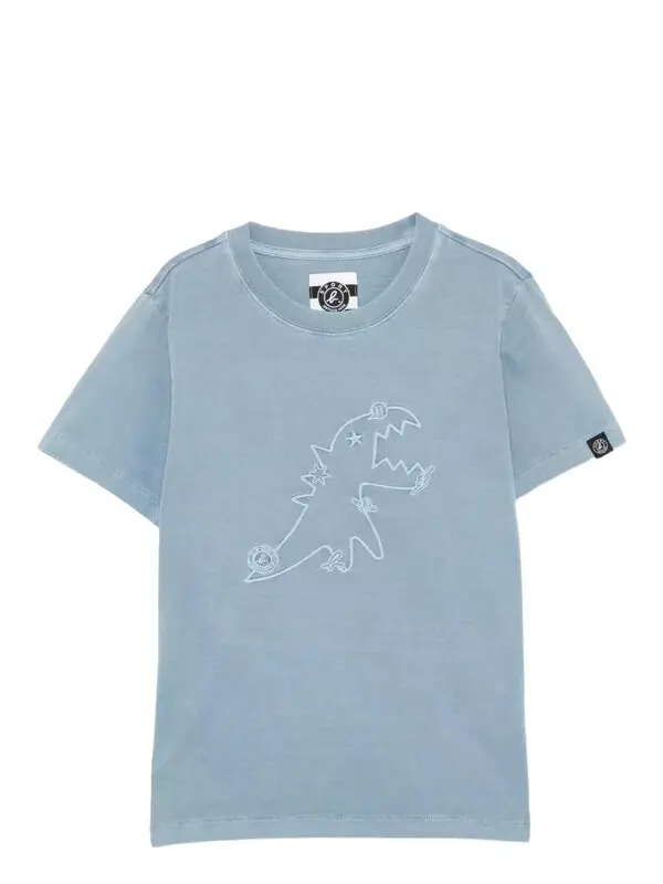 AGNES B. Iconic Dino Embroidered T-shirt - Blue