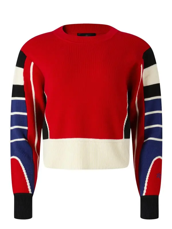 Perfect Moment Merino Wool Racer Sweater - Red