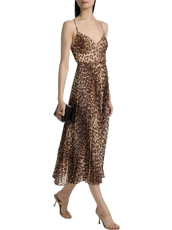 Zimmermann Sunray Pleated Picnic Midi-dress - Leopard