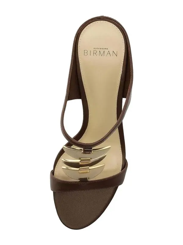 ALEXANDRE BIRMAN 85mm Lia Leather T-strap Mules - Mousse