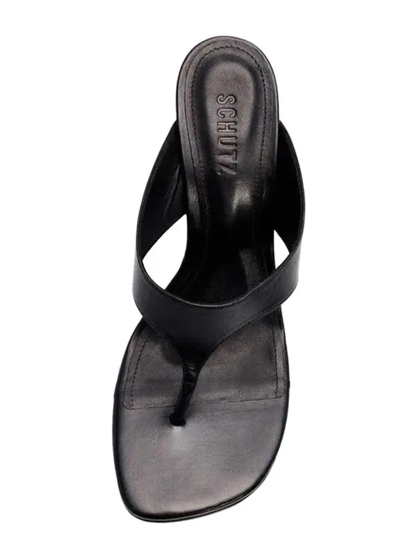 Schutz Maya 90mm Leather Sandals - Black