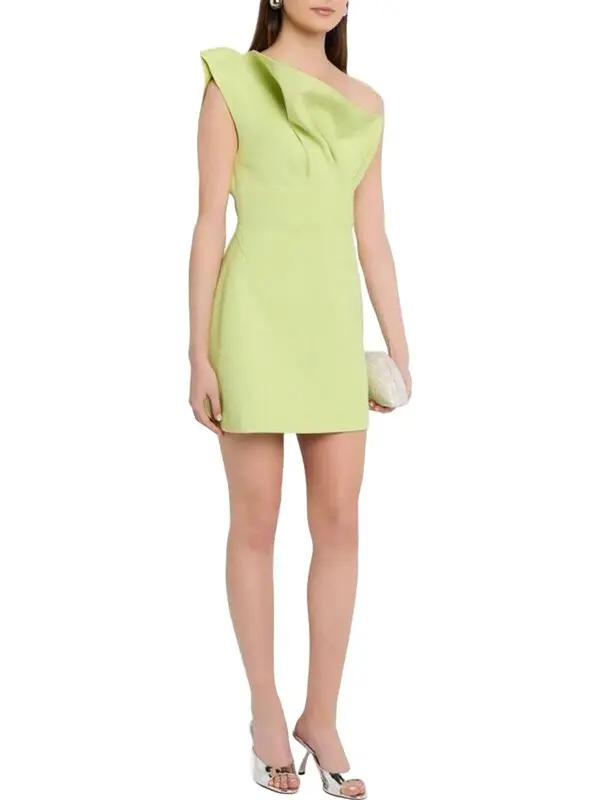 Acler Lugano One-shoulder A-line Mini Dress - Honeydew