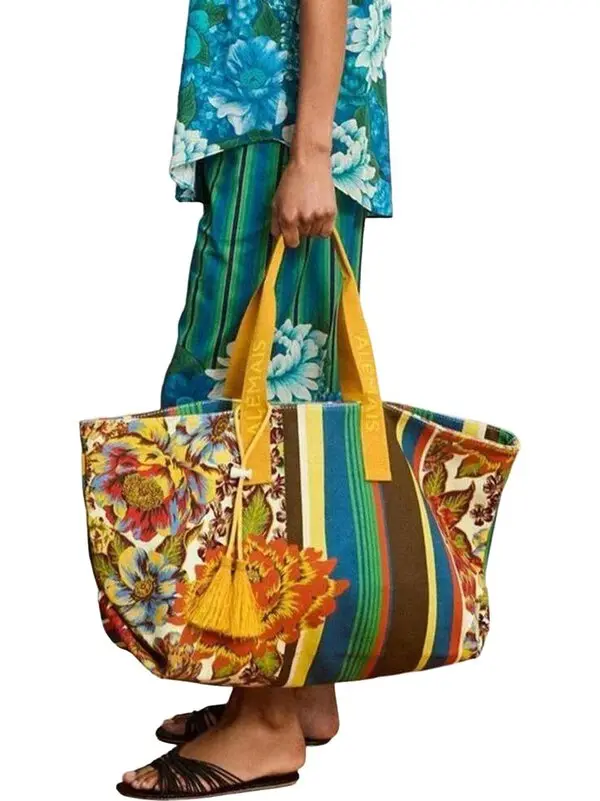 ALEMAIS Margo Striped Floral Cuffed Pants - Multi