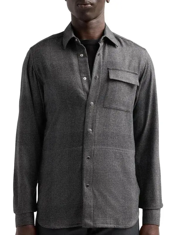 Kiton Apos;s Buba Plaid Wool-cotton-cashmere Shirt - Medium Gre