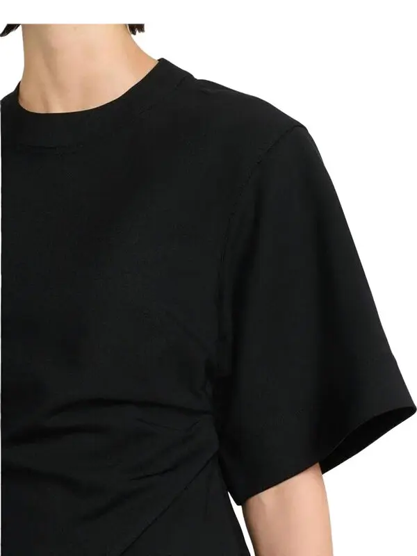 RÓHE Sculptural Draped Short-sleeve Midi Dress - Black