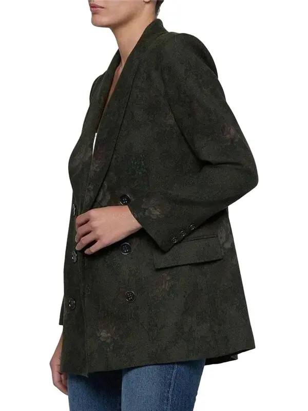 L & APOS;AGENCE Jayda Relaxed Double-breasted Blazer - Deep Fores