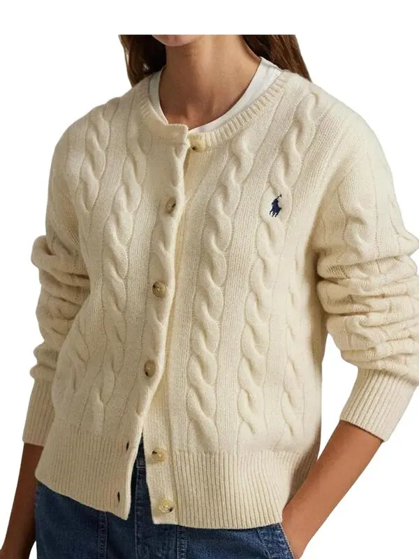 Polo Ralph Lauren Cable-knit Wool-cashmere Cardigan - Authentic