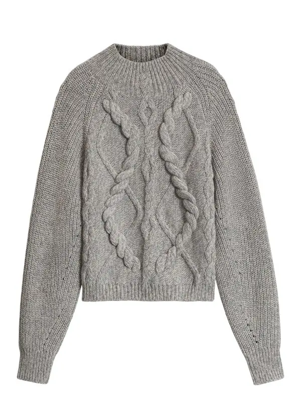 BOSS Cable-knit Sweater In Mouliné Virgin Wool - Patterned