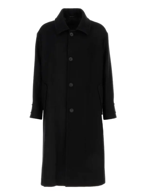 Giorgio Armani Wool Blend Coat - Black