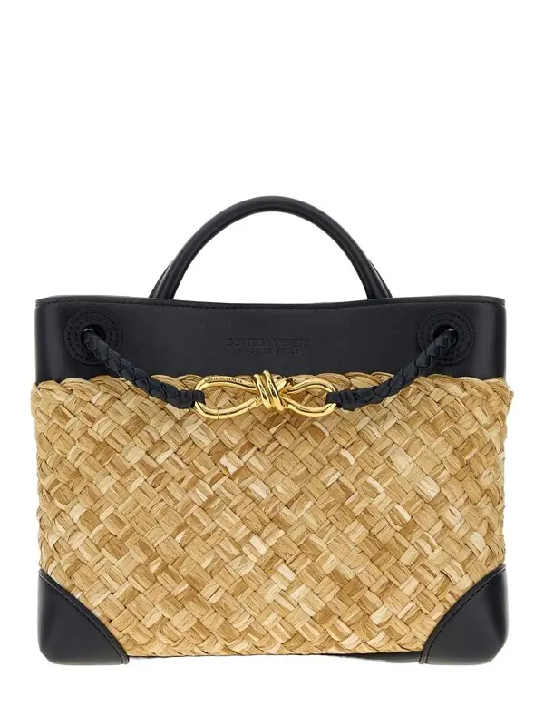 Bottega Veneta Raffia Small Andiamo Handbag - Brown