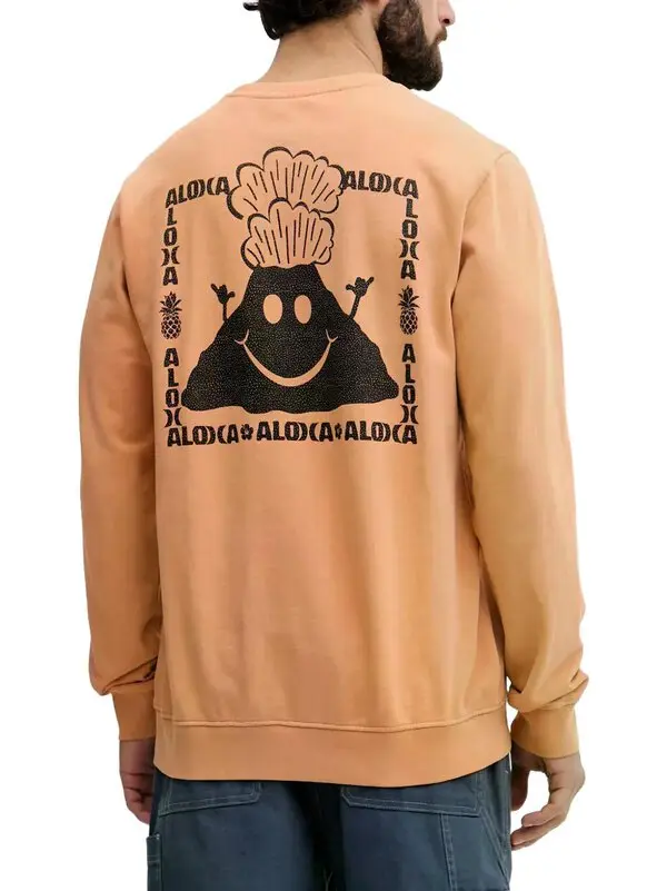 Hurley Graphic-print Pouch-pocket Sweatshirt - Orange