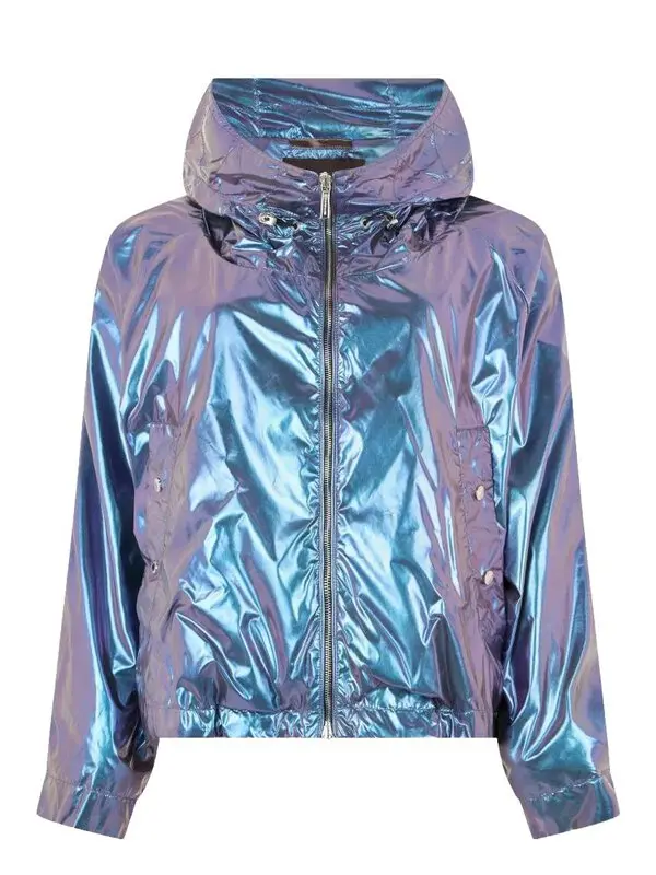 MOORER Ninfa-ep Metallic Hooded Jacket - Blue