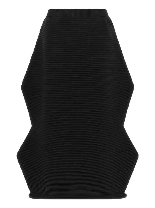 Issey Miyake Zig Zag Knit' Skirt - Black