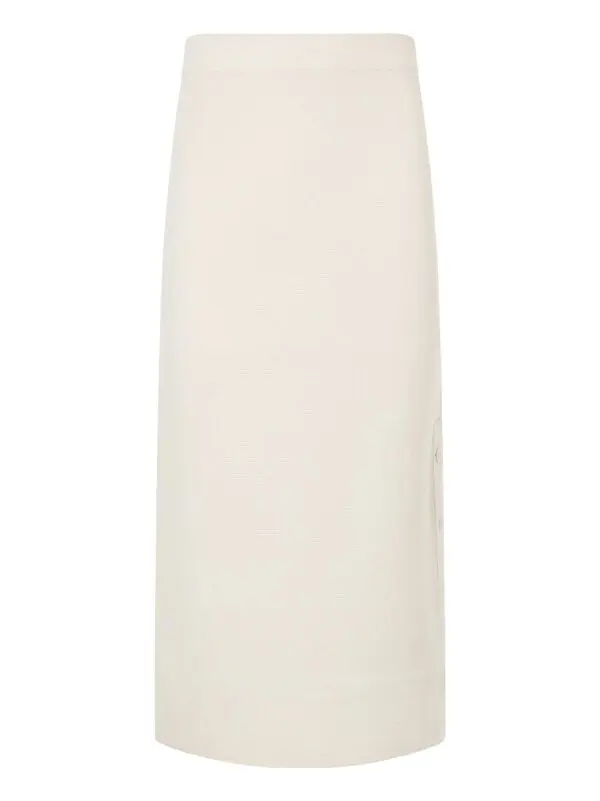 Max Mara Carbone Wool And Cashmere-blend Midi Skirt - Neutrals