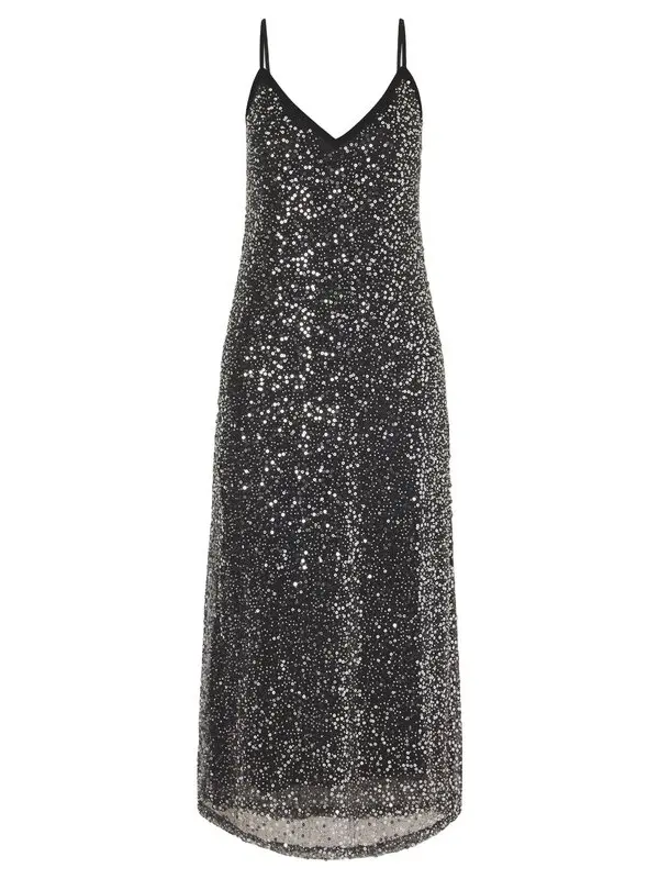 MARANT ETOILE Nevana Sequin-embellished Tulle Midi Dress - Silver