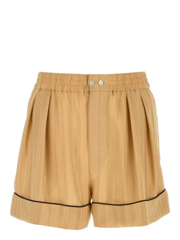 Saint Laurent Embroidered Silk Bermuda Shorts - Multicolor