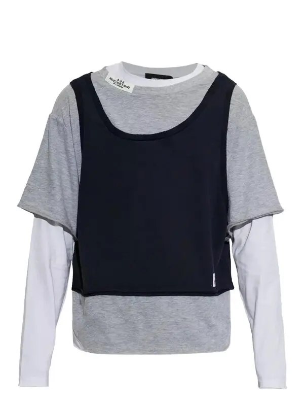 Dsquared2 Layered-design Logo-patch T-shirt - Grey
