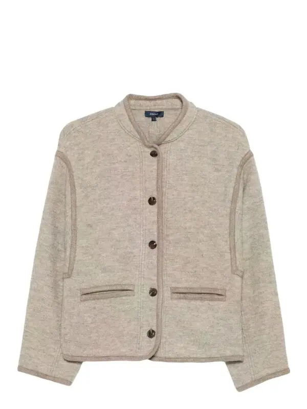 Soeur Olympe Button-up Wool Jacket - Neutrals