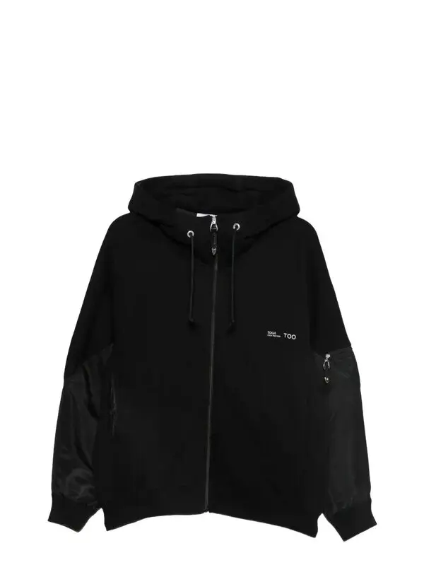 TOGA TOO Panelled Zip-up Hoodie - Black