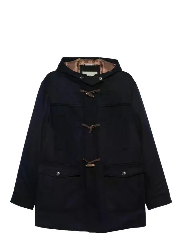 Canali Hooded Toggle-fastening Duffle Coat - Blue