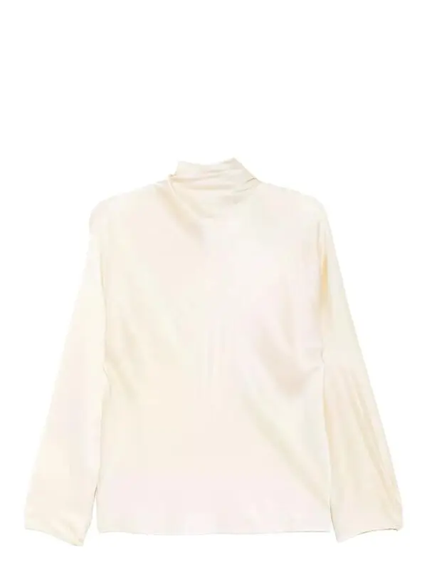 FORTE_FORTE Silk Slouch-neck Shirt - Neutrals