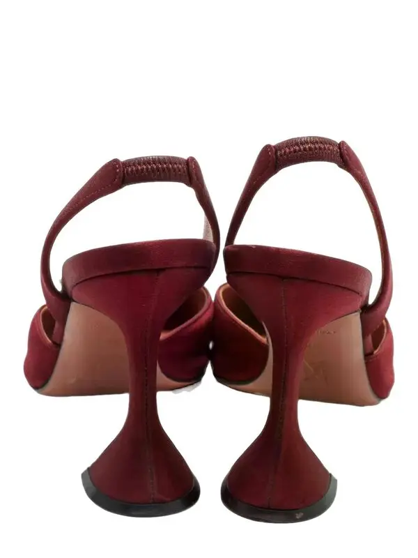 Amina Muaddi Begum Flared Slingback Pumps - Red