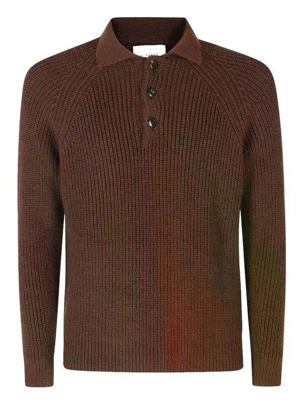 CIRCOLO 1901 Ribbed-knit Raglan-sleeve Polo Shirt - Brown