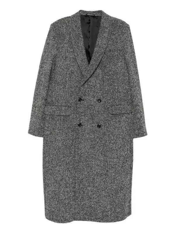 Emporio Armani Faux-pocket Double-breasted Coat - Grey