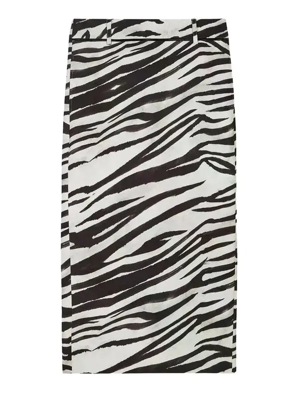 Patrizia Pepe Zebra-print Pencil Midi Skirt - White