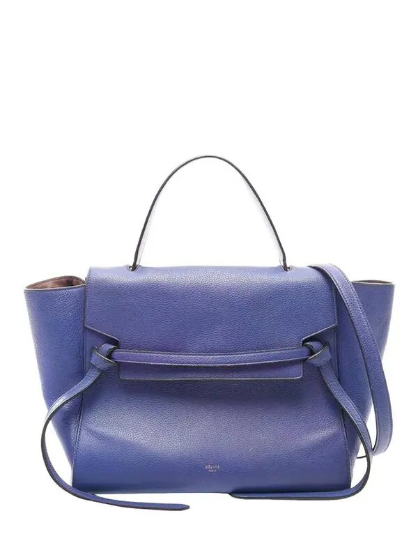 Celine 2010-2026 Mini Grained Calfskin Belt Bag Satchel - Blue