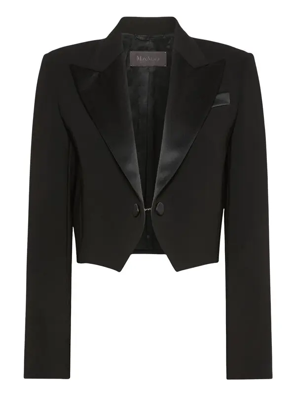 Max Mara Cropped Tuxedo Jacket - Black