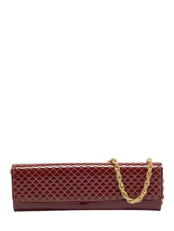 Roberto Cavalli Quilted Chain Clutch Bag - Red