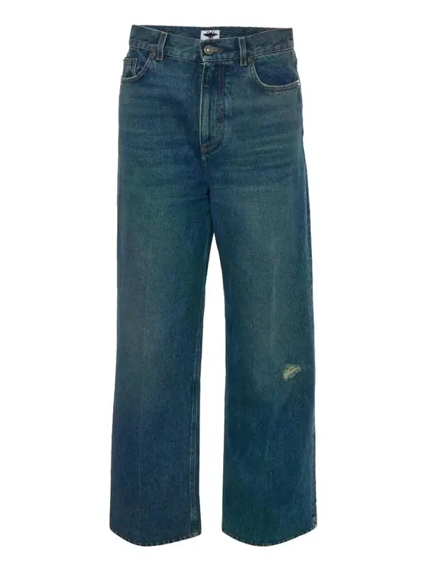 Dior Distressed Wide-leg Jeans - Blue